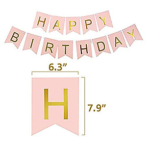 30th Birthday Decorations For Her - Birthday Decorations: 40 Inch 30th Gold Balloons, Pink and Gold Happy Birthday Decorations for Women, Happy Birthday Banner, Confetti Balloons, Rose Gold Heart Balloons (22 Pieces)