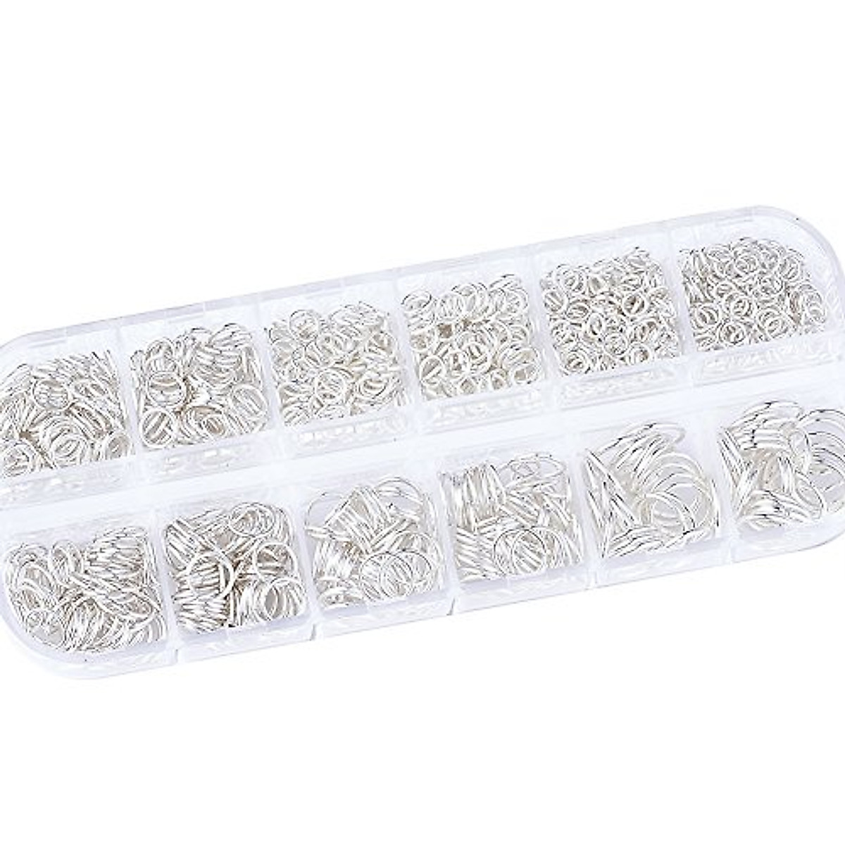 Pandahall 4-10mm Brass Open Jump Rings Connectors Silver Plated Unsoldered Nickel Free for Craft Earring Necklace Bracelet Jewelry Making (50g/Box)