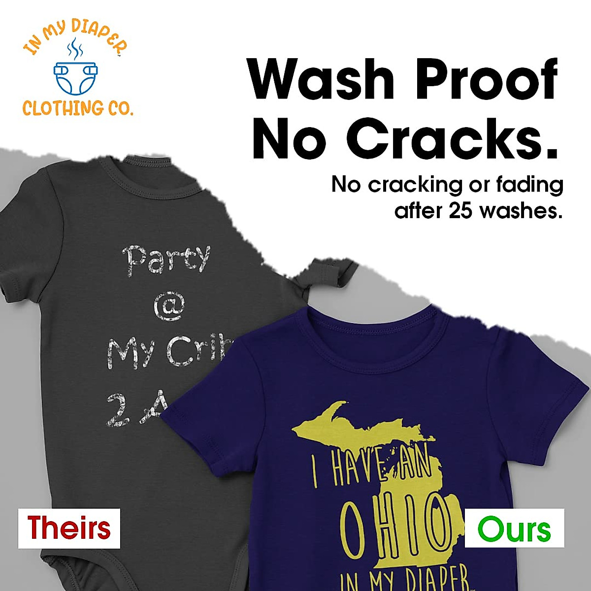 In My Diaper I Have an Ohio UM Michigan Fans Baby One Piece Newborn Navy