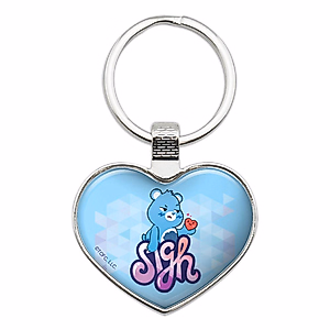 Care Bears: Unlock the Magic Grumy Bear Sigh Keychain Heart Love Metal Key Chain Ring