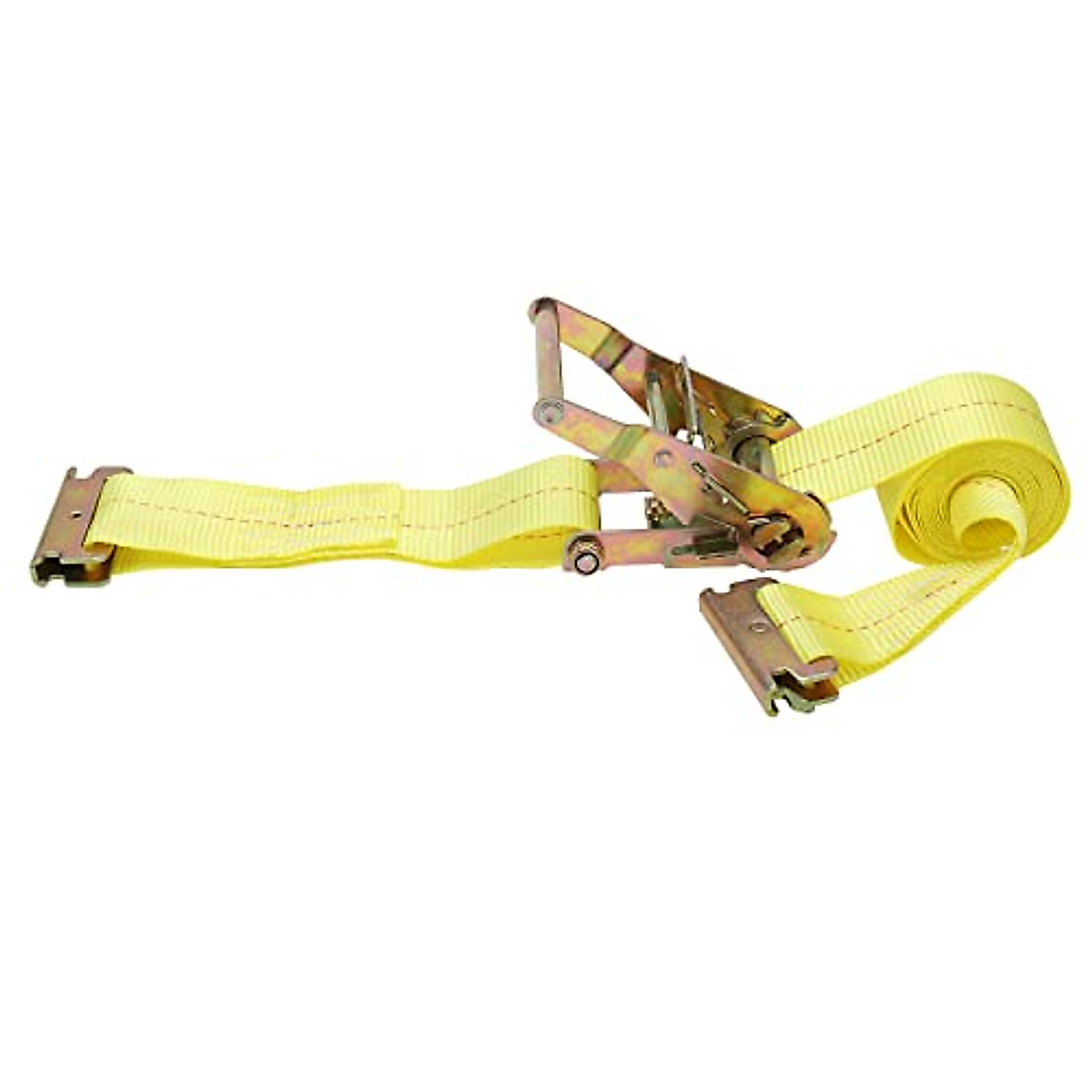 NovelBee Wheel Chock Tie Down Kit, Trailer Tie Down System for UTV, ATV & Mower (Yellow Wheel Chock & Yellow Strap)