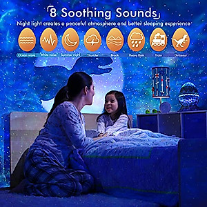 Rossetta Star Projector, Galaxy Projector Lights for Bedroom, Starlight Projector with Bluetooth Speaker and White Noise, LED Night Light for Kids Adults Game Room, Home Party, Ceiling, Room Decor