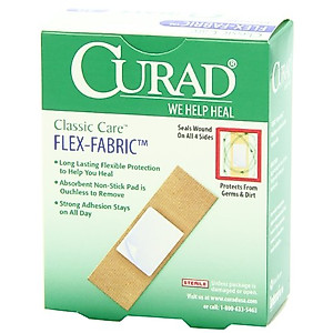 Curad Flex-Fabric Adhesive Bandages, Assorted Sizes, 30 Count
