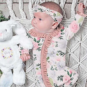 GRNSHTS Newborn Girl Floral Jumpsuit Baby Girl Long Sleeve Ruffle Romper Overall Coming Home Outfits (Pink2, Newborn)