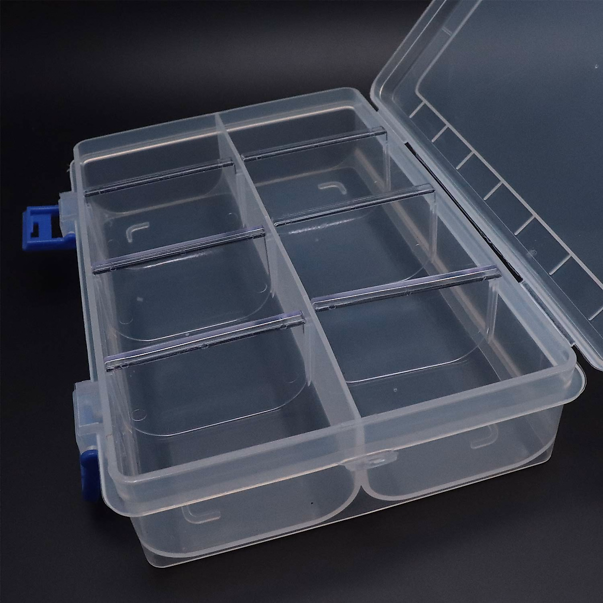 Xiaoyztan 8 Grids Plastic Storage Box with Removable Divider Case for Electronics Jewelry Sewing Tool Gadgets