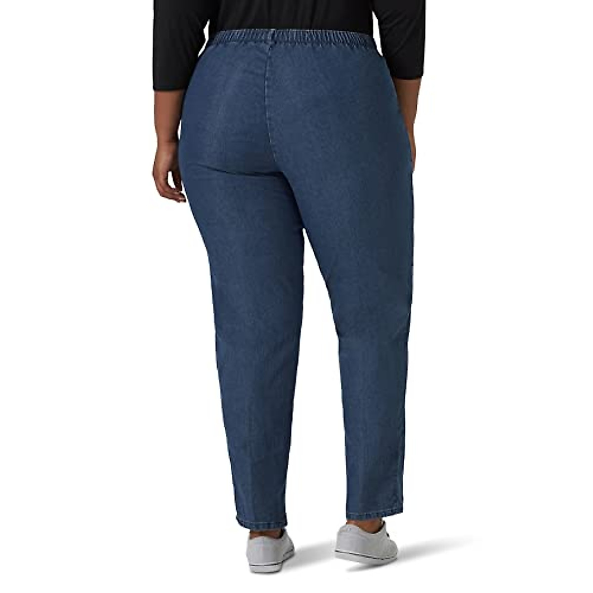 Chic Classic Collection Women's Stretch Elastic Waist Pull-On Legging Pant Mid Shade Denim 14 Petite