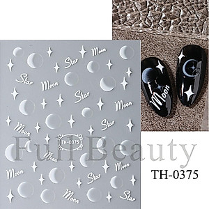 5 Sheets Moon Nail Stickers for Nail Arts,3D Nail Decals Self-Adhesive Nail Art Supplies for Nail Designer, Nail Tattoos for Women Girls, pegatinas para uñas withh Moon Hill Patterns Nails Accessories.
