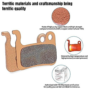 4 Pairs Sintered Metal Bike Brake Pads, Compatible for Shimano Brake Pads Deore XT SLX Hone Alfine Saint LX M596 M595 XTR M975 M966 M965, Ebike Electric Scooter Brake Pads MTB Bicycle Disc Brake Pads