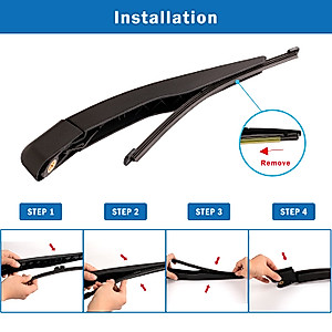 WTI Rear Wiper Arm Blade Set Compatible With Ford Expedition 2018-2019 / Compatible With Lincoln Navigator 2018-2019 SUV Rear Windshield Window Wiper Kits Assembly New Replacement Accessories Parts