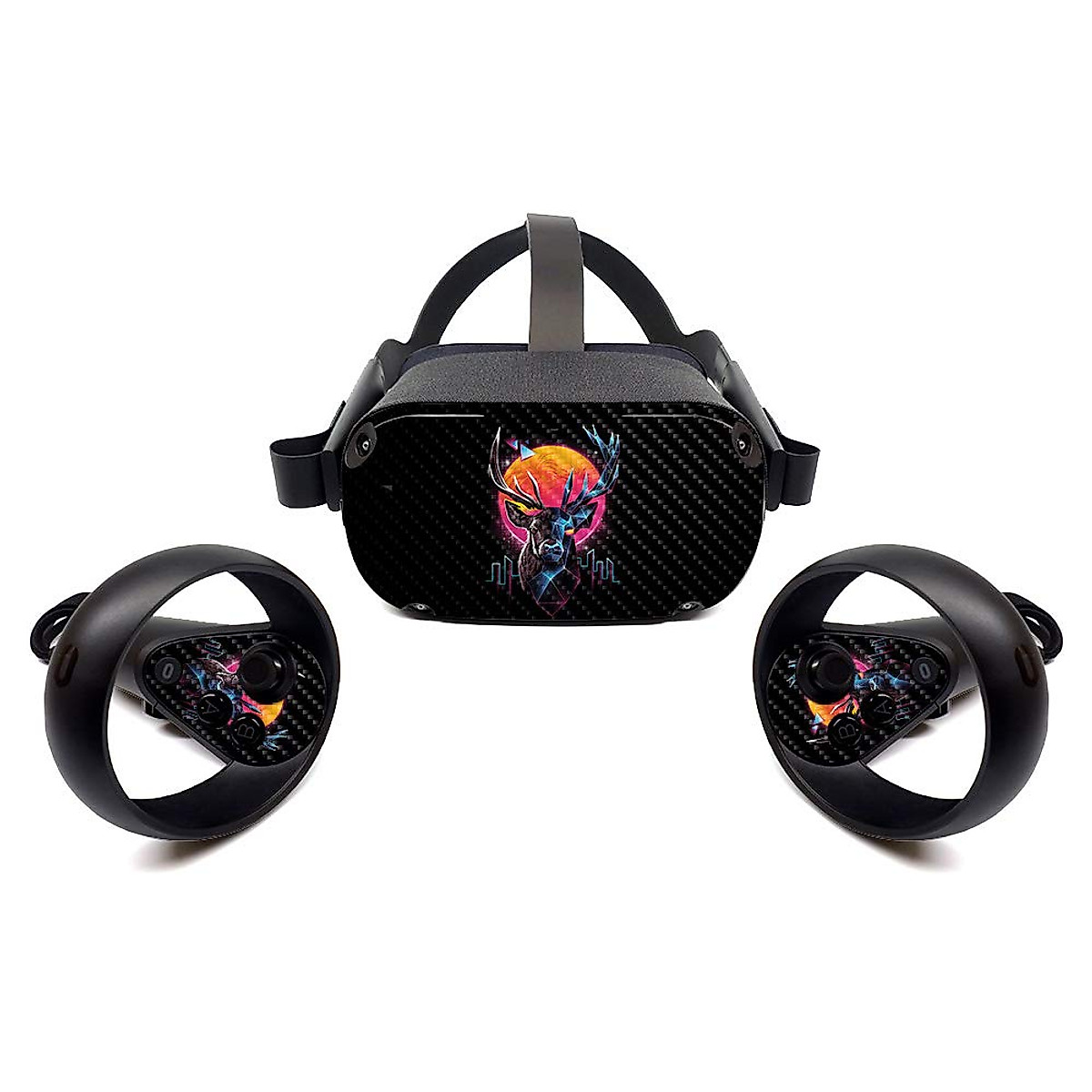 MightySkins Carbon Fiber Skin for Oculus Quest - Super Stag | Protective, Durable Textured Carbon Fiber Finish | Easy to Apply, Remove, and Change Styles | Made in The USA (CF-OCQU-Super Stag)