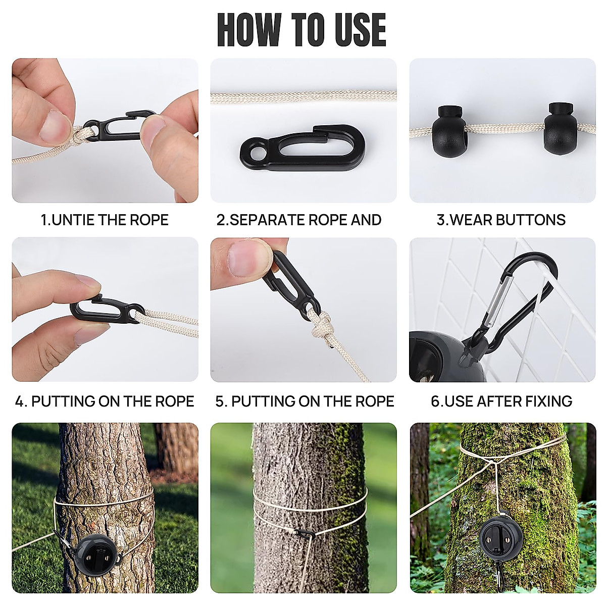 Zmains Retractable Clothesline Outdoor, Adjustable 32.8ft Travel Clothesline Portable Clothesline for Outdoor/Indoor Laundry Rope with 10pcs Stoppers 20pcs Windproof Clothespins 4pcs Hooks