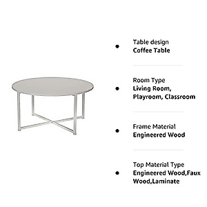 Household Essentials Coffee Table, Scandinavian White