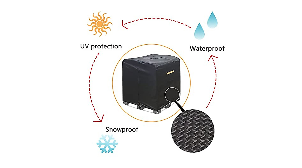 BRUXOLAY 275 Gallon Water Tank Cover - Heavy Waterproof UV Protection