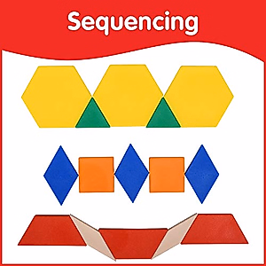 edxeducation Plastic Pattern Blocks - Set of 250 - Early Geometry Skills - Math Manipulative for Shape Recognition, Symmetry, Patterning and Fractions - Ages 4+