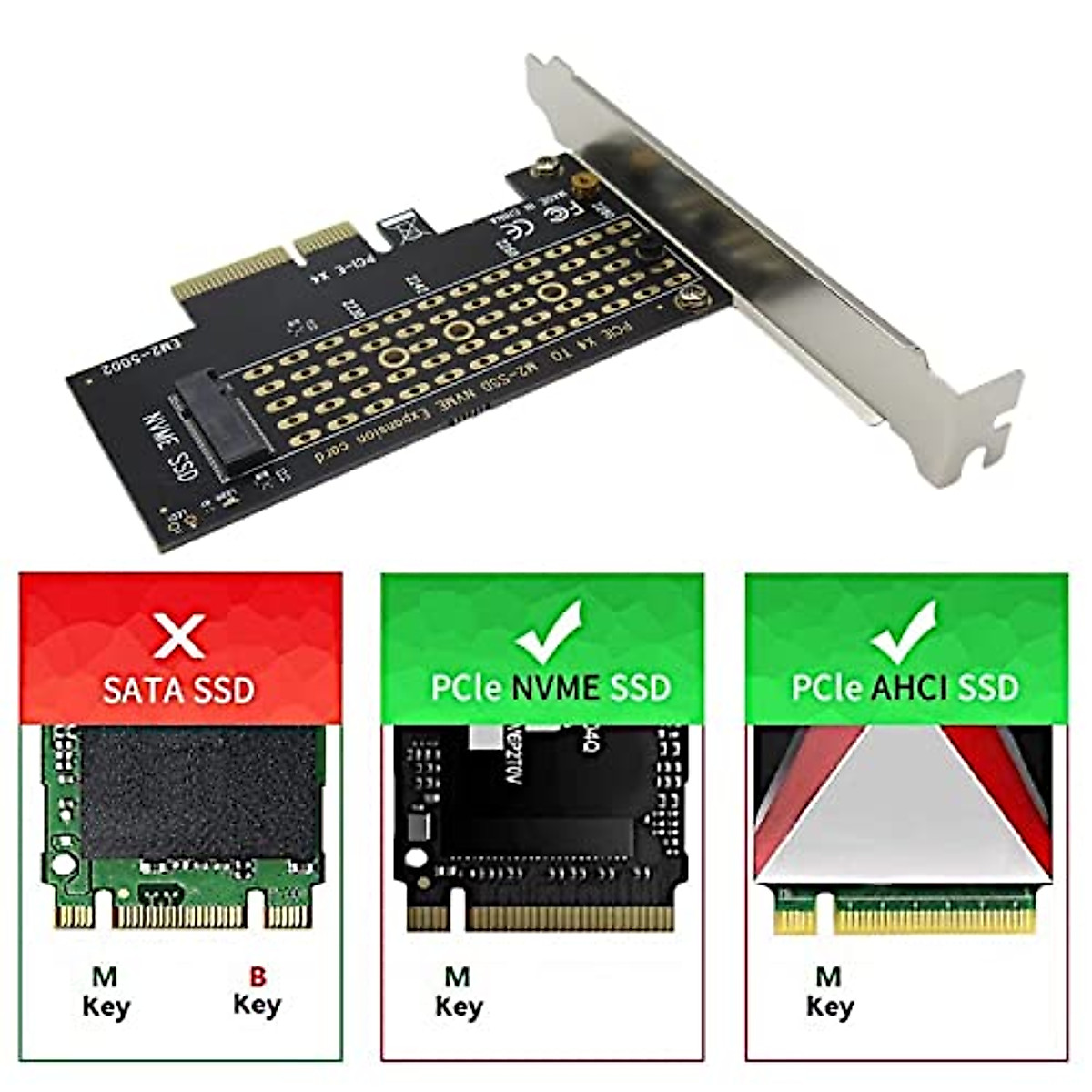 2x M.2 NVMe drive to a PCI-e 3.0 port for M key NVMe drives with PCIe support only