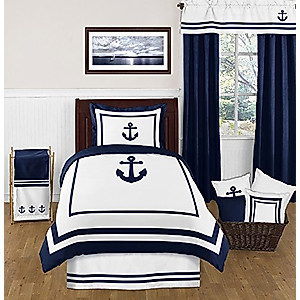 Anchors Away Nautical Navy Blue and White Baby and Childrens Lamp Shade
