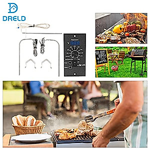 Digital Thermostat Kit, Replacement for Traeger Pro 20/22/34 Camp Chef Wood Pellet Grills - Digital Thermostat Controller Panel Kit with RTD Temperature Sensor and 2 Meat Probes