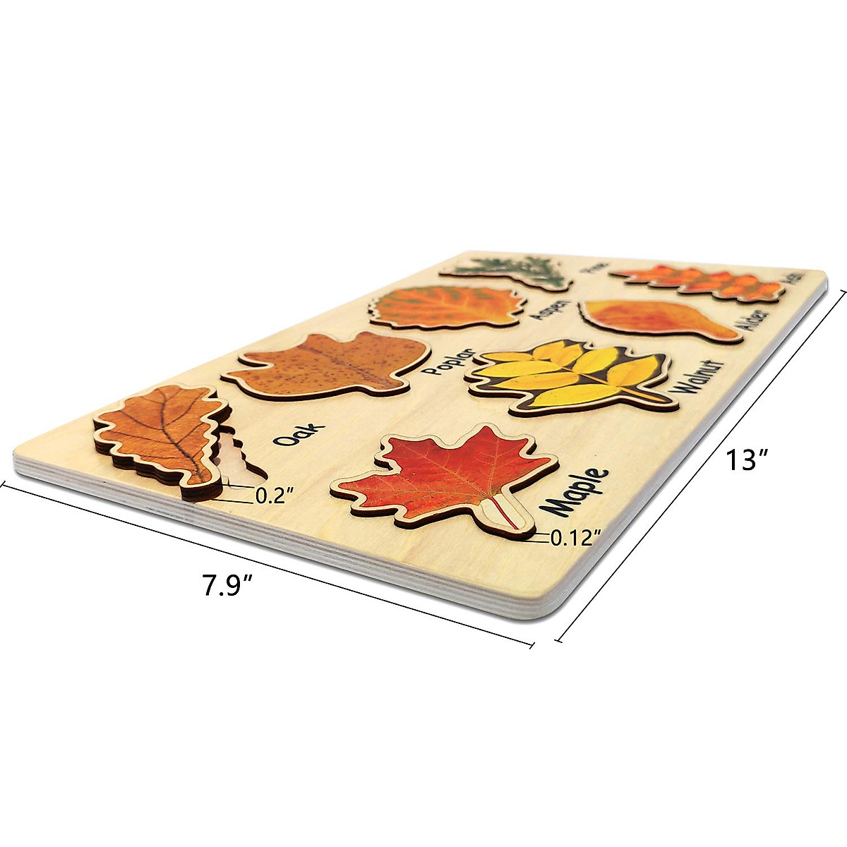 Leaf Wooden Jigsaw Puzzles Educational Learning Stem Toys Boys Girls Birthday Gift Colorful Shape