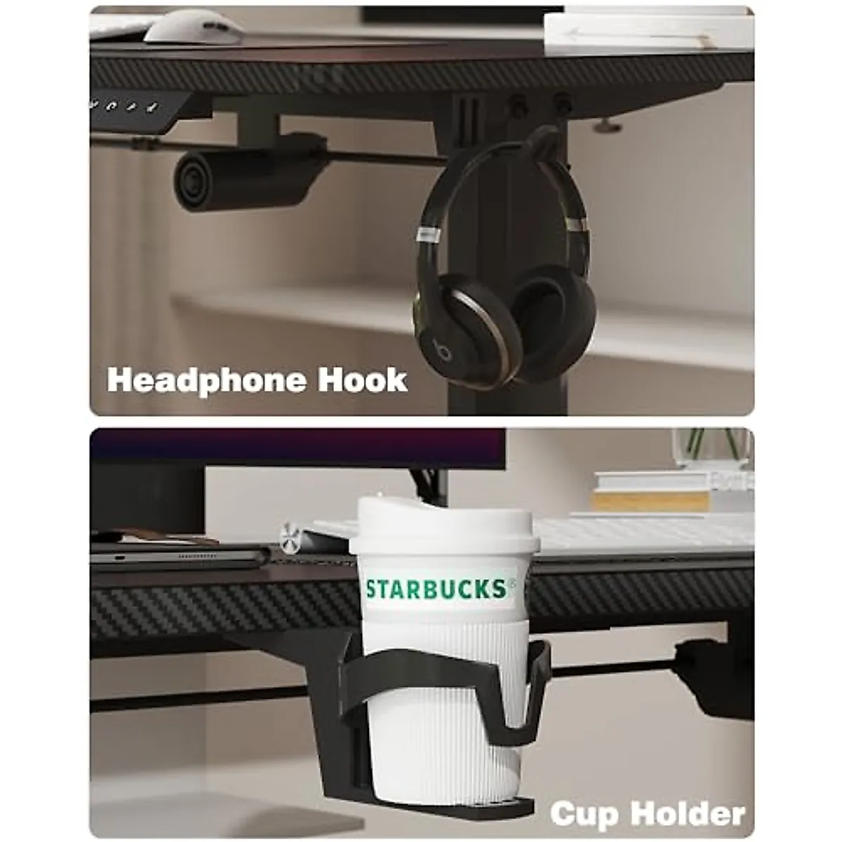 Shahoo Electric Standing Desk 55 Inch, Ergonomic Height Adjustable Table with T-Shaped Metal Bracket Modern Computer Workstations for Home Office, Black, 55x24 Inch