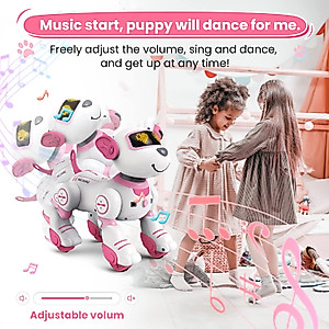 FUUY Robot Dog Toys for Girls Toys Interactive Robot Toy FollowMe Robot for Kids 5-7 Intelligent Remote Control Dog with Sing Dance AI Robotics for Kids Age 3 4 5 6 7 Chrismas Birthday Gifts