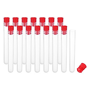 PATIKIL 4" Length Plastic Sewing Needle Storage Holder, 15 Pcs Portable Matte Embroidery Needle Pin Toothpick Storage Tubes Case for Craft Knitting, Red