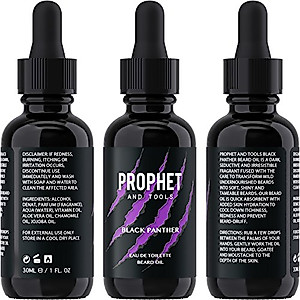 Dark & Sexy Musky Scented Black Panther EDT Aftershave Beard Oil FOR MEN - Soothes Skin, Softens Hairs, Shine Booster, Thicker & Fuller Beard Growth - Vegan and Nuts-Free - Prophet and Tools