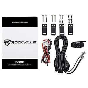 Rockville SS8P 400w 8" Slim Under-Seat Active Powered Car/Truck Subwoofer Sub,Black