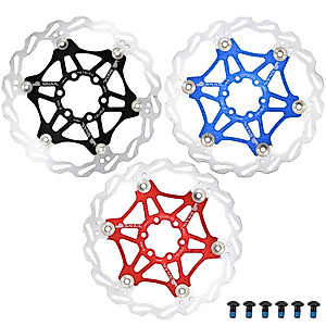 DJC Bike Brake Disc Rotor MTB Floating Brake Disc 160mm 180mm 203mm with 6 bolts Road Bike MTB BMX Steel Aluminum Brake Disc (6# purple, 160mm)