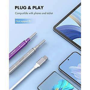 Anykit Ear Wax Removal Tool, Ultra Clear View Ear Scope with LED Lights for Ear Cleaning, Ear Cleaner Camera Otoscope with Ear Spoon & Specula for Phone & Tablet