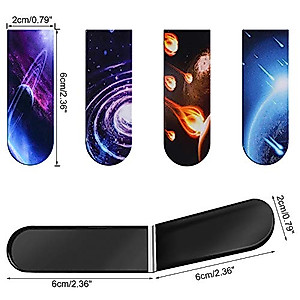 30 Pieces Universe Galaxy Magnetic Bookmark,MWOOT Starry Sky Magnet Page Book Markers Set ,Assorted Magnetic Page Clips Bookmarks for Students Reading(2x6cm,30 Styles)