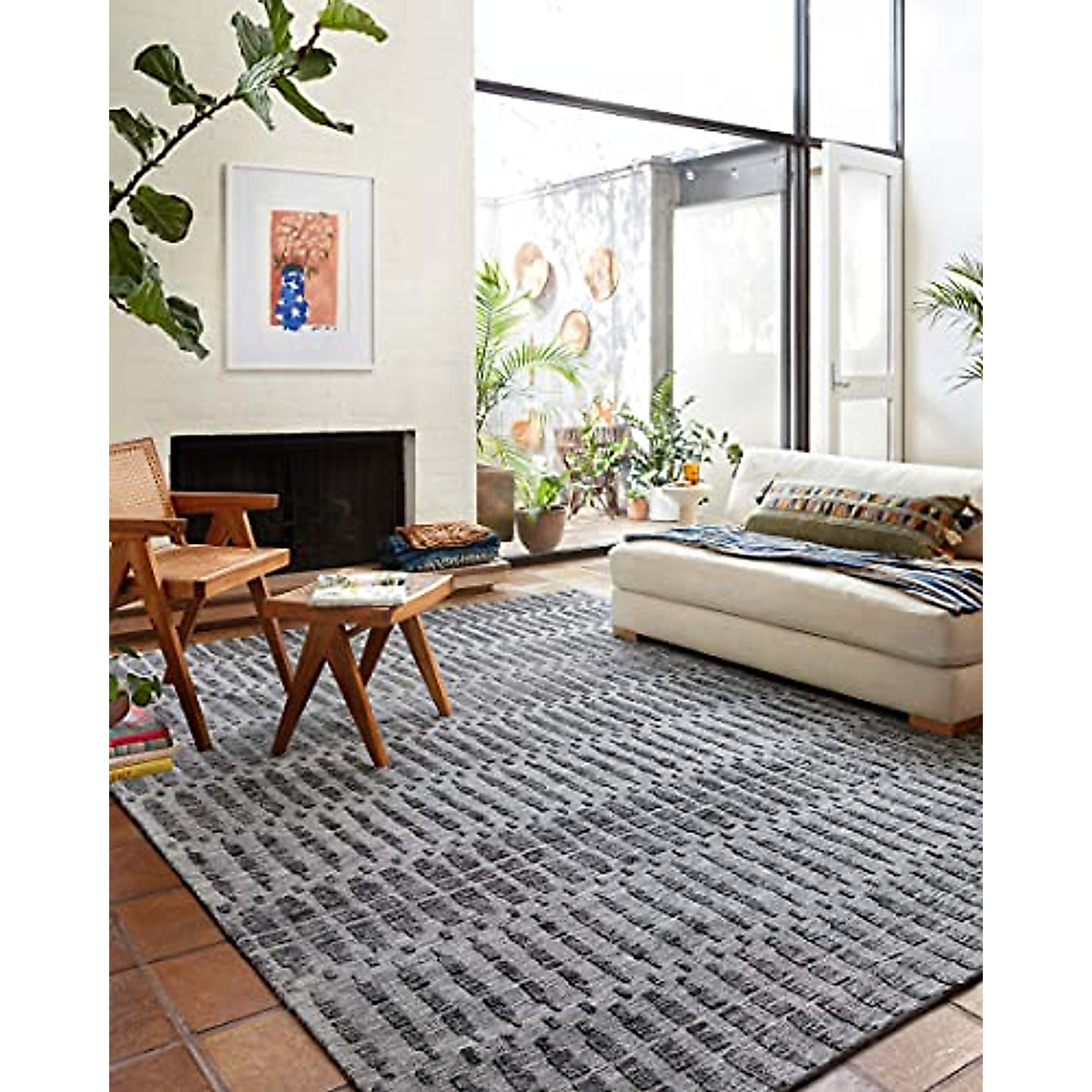 Justina Blakeney x Loloi Yeshaia Collection YES-05 Grey/Charcoal 7'-9" x 9'-9" Area Rug