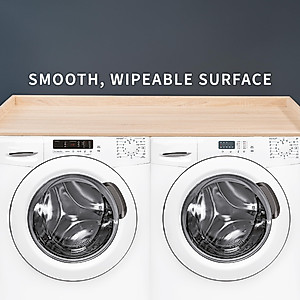 Life Finds Washer Dryer 54 inch Countertop with Safety Ledge for Laundry Room Organization, Light Wood, LF-WDCT1C