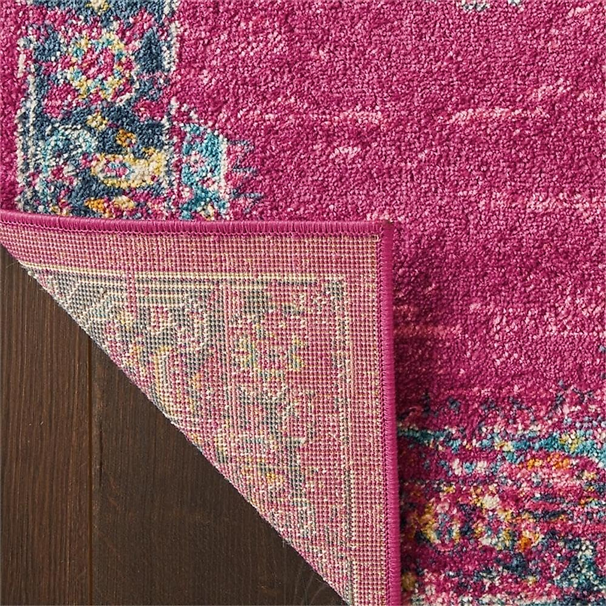Nourison Passion Fuchsia 8' x 10' Area-Rug, Boho, Traditional, Easy-Cleaning, Non Shedding, Bed Room, Living Room, Hallway (8x10)