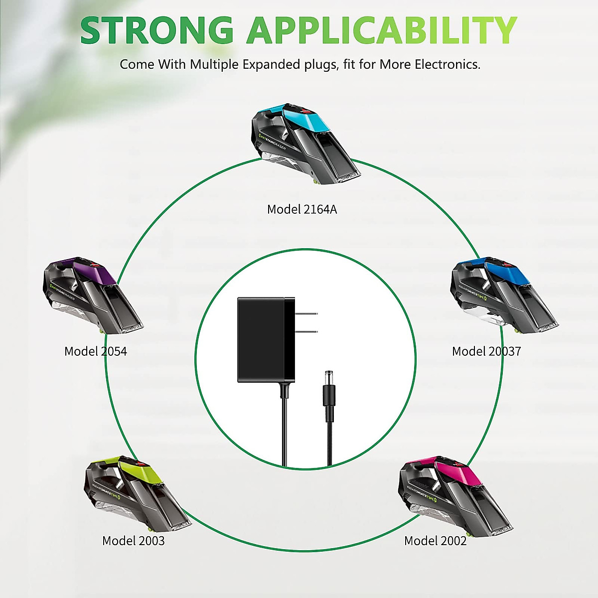 Czepa 10V Charger Replacement Part Number P/N 1611736 161-1736 Power Cord Compatible with Bissell Pet Stain Eraser 2054 2002 20037 20028 2002Q 2003 2003A 2164A Power Supply Charging Cord