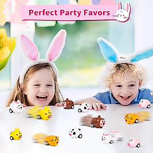 Evoio 12 Pack Easter Eggs Prefilled with Pull Back Cars, Mini Little Vehicles Car Toys for Easter Party Favors, Easter Basket Stuffers, Easter Egg Pinata Fillers, Goodie Bags Fillers, Classroom Prizes