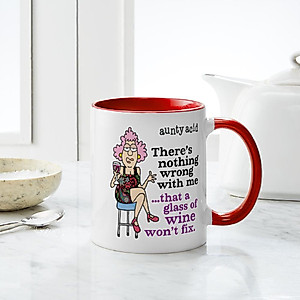 CafePress Aunty Acid: Glass Of Wine Mug Ceramic Coffee Mug, Tea Cup 11 oz