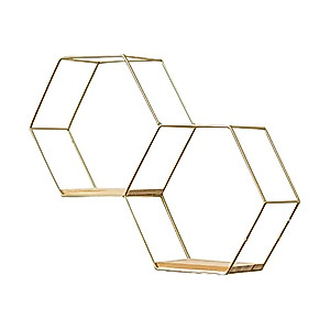 Garneck Hexagonal Floating Shelves Wall Mounted Farmhouse Storage Shelves for Bedroom Living Room Bathroom Kitchen Office Wall Organizer