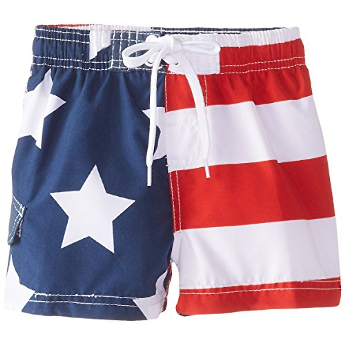 Kanu Surf Boys' Baby American Flag Swim Trunk, Multicolour, 18 Months
