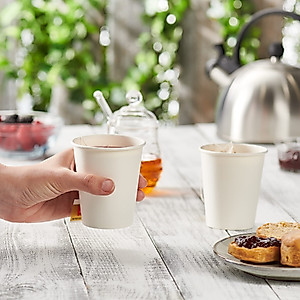 GUSTO [8 oz.- 100 Pack Paper Hot Cups, Coffee Cups - White