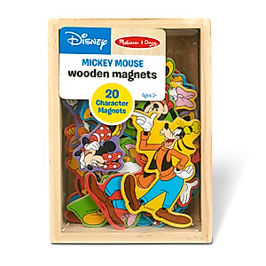 Melissa & Doug Wooden Mickey Mouse Character Magnets (20 pcs) - Cute Fridge Magnets For Toddlers Ages 2+
