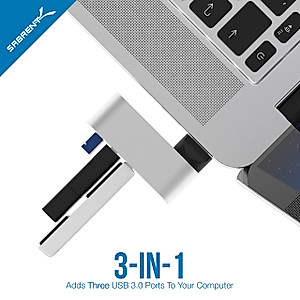 Sabrent Premium 3-Port Aluminum Mini USB 3.0 Hub + USB 3.0 Micro SD and SD Card Reader