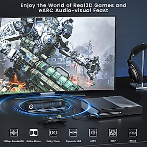 8K HDMI 2.1 Cable, 6.6FT Ultra High Speed HDMI Cord Supports 48Gbps 4K@120Hz/144Hz Compatible with Xbox X/S, Ps4 Pro, PS6, Soundbar, Apple TV, Samsung/LG OLED TV, Laptop, Monitor/Roku Ultra