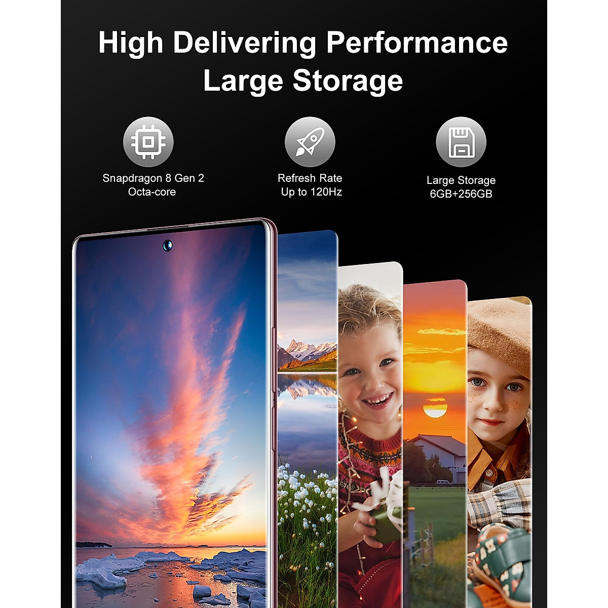 5G Unlocked Cell Phones,6G+256GB Dual Sim Smartphone, C21 Unlocked Mobile Phone with 7.3 inch Waterdrop Screen, Android Phone 24+64 MP | 7300mAh | Fingerprint Lock & Face ID | US Version (rose gold)