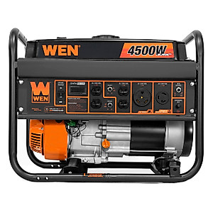 WEN GN4500 4500-Watt 212cc Transfer Switch and RV-Ready Portable Generator, CARB Compliant, Orange/Black
