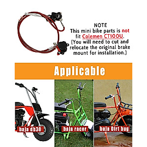 Mini Bike Brake Kit, Compatible with Bajaa Doodle Bug Dirt Bug DB30 97cc 2.8HP MiniBike Go Karts Hydraulic Disc Brake Caliper Assembly 180mm Rear Brake Disc Rotor with Pads Kit