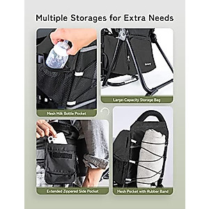 besrey Baby Backpack Carrier, Toddler Hiking Backpack with Safety 3-Height Seat, Adjustable Straps&Waist Belt, Foldable Frame Lightweight Large Capacity Child Carrier for Hiking Black