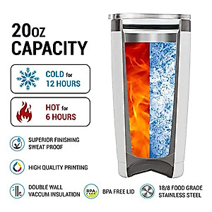 Hilary Art Horror Character Stainless Steel Tumbler - Halloween Christmas, Halloween, Birthday Gifts For Coworker, Men, Women 20 Oz