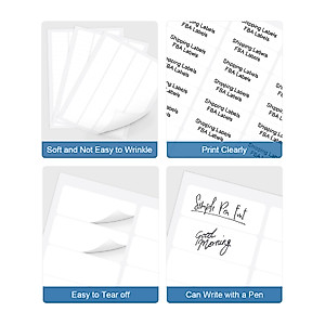 1/2" x 1-3/4" Return Address Labels, POLONO Easy Peel Return Address Labels for Inkjet & Laser Printers, 80 Label/Sheet, 25 Sheets