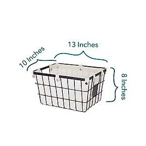SEDLAV Storage Basket- Wire Basket to Write In Chalk, Small & Medium, Black & Linen. Baskets For Organizing, Toy Storage, Blanket Basket, Gift Baskets, Storage Basket (1 Small Basket)