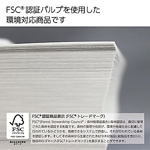 KOKUYO A5 Printer Paper, 1 Ream (500 Sheets), 8.3 x 5.8 Inch, Whiteness 80%, Paper Thickness 0.04 Inches (0.09 mm), FSC Certified Japan Import (KB-30N)